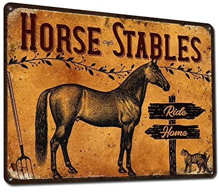 Horse Stables Metal Aluminum Sign, Barn, Stall, Equestrian Theme Home ...