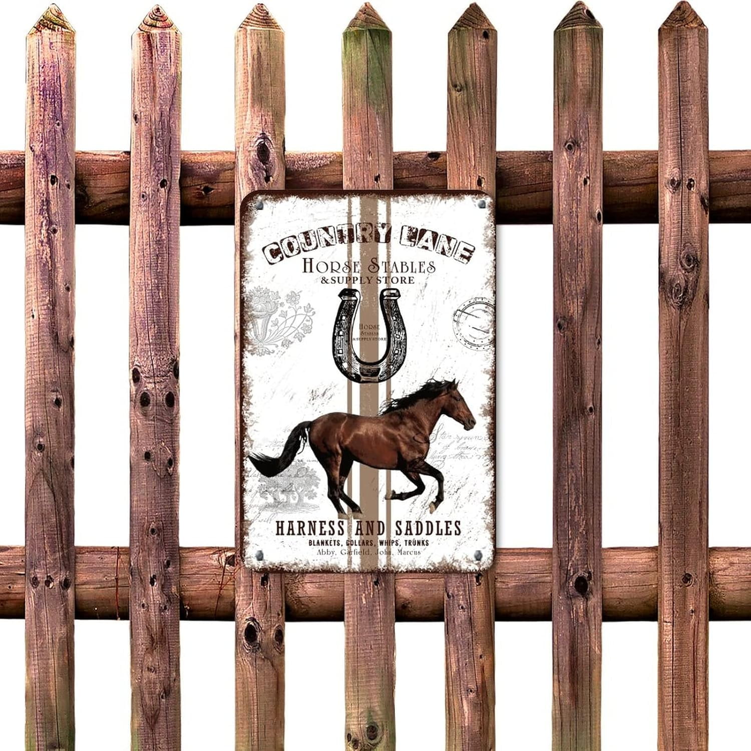 Horse Stables Metal Tin Signs Country Lane Horseshoe Vivid Indoor ...