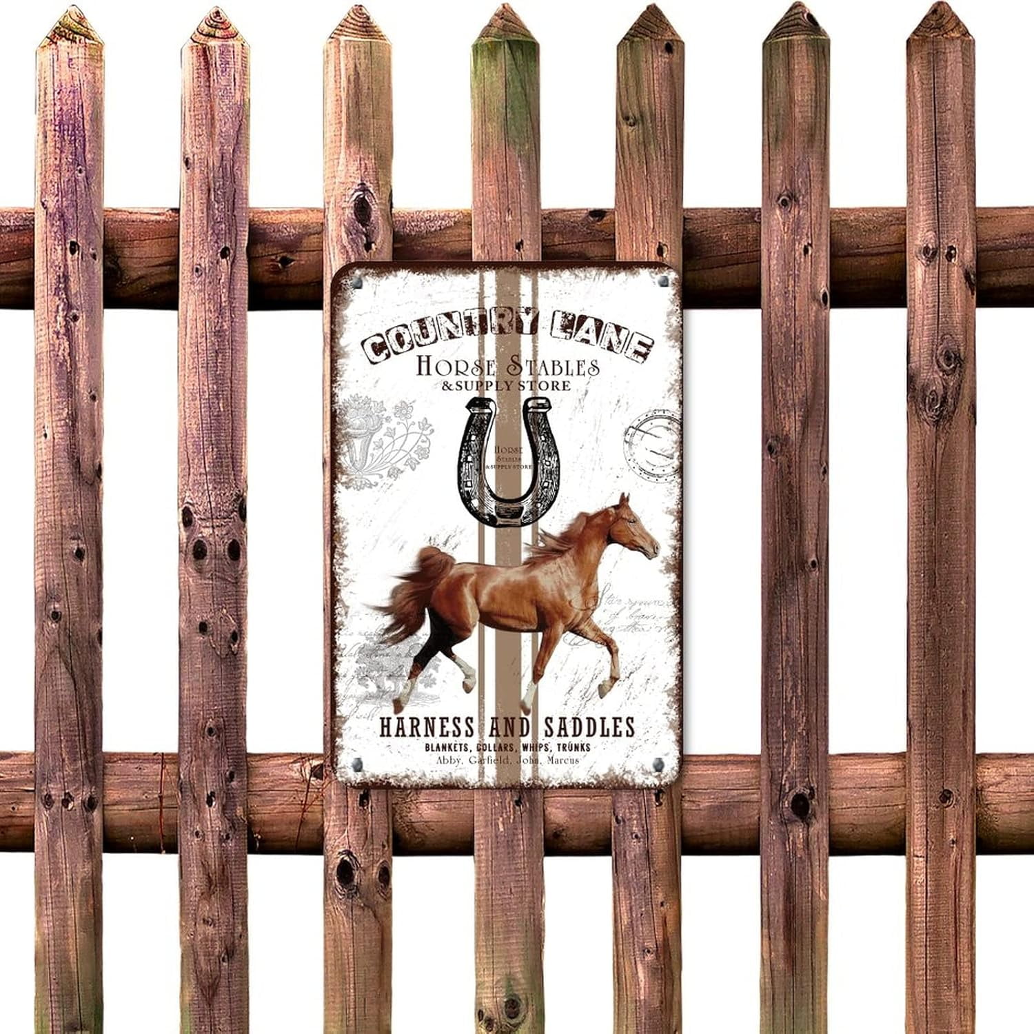 Horse Stables Store Metal Sign Country Lane Harness and Saddles Farm ...