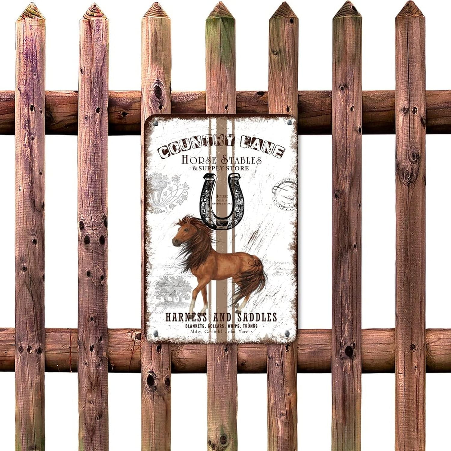 Horse Stables Store Metal Tin Sign Country Lane Harness and Saddles ...