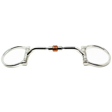 Horse Stainless Steel 6" Mouth D-Ring Comfort Snaffle Bit Copper Rollers 35312E - Walmart.com