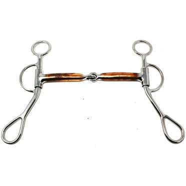 Horse Stainless Steel 5" Mouth D-Ring Comfort Snaffle Bit Copper Rollers 35312B - Walmart.com