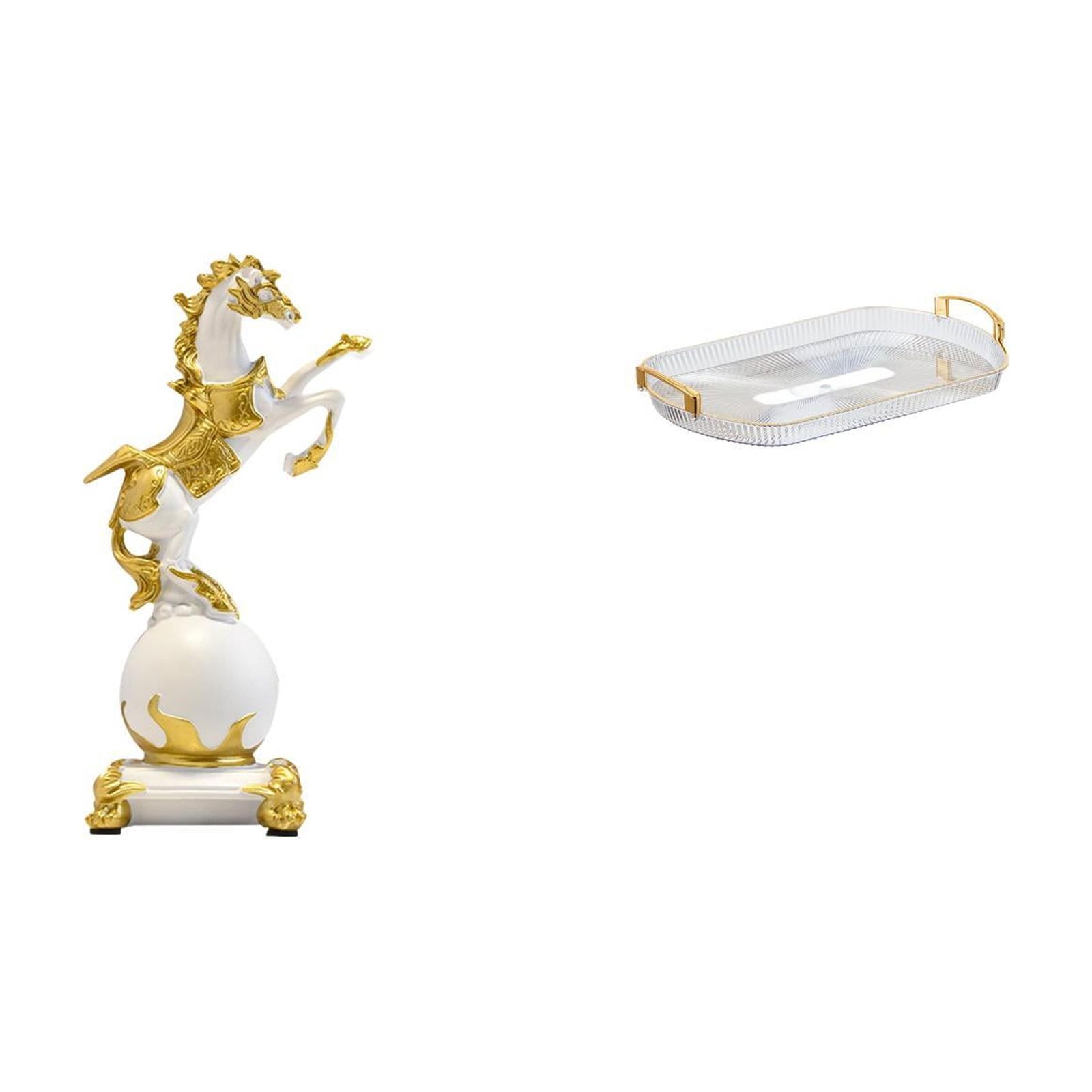 Horse Statue Desktop Figurine Storage Tray Resin Material Modern ...