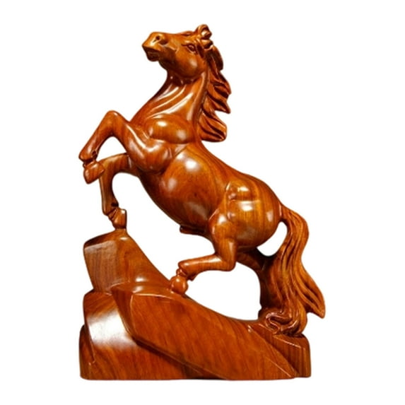 Horse Statue Small Wooden Chinese Year Feng Shui Figurine for Home ...