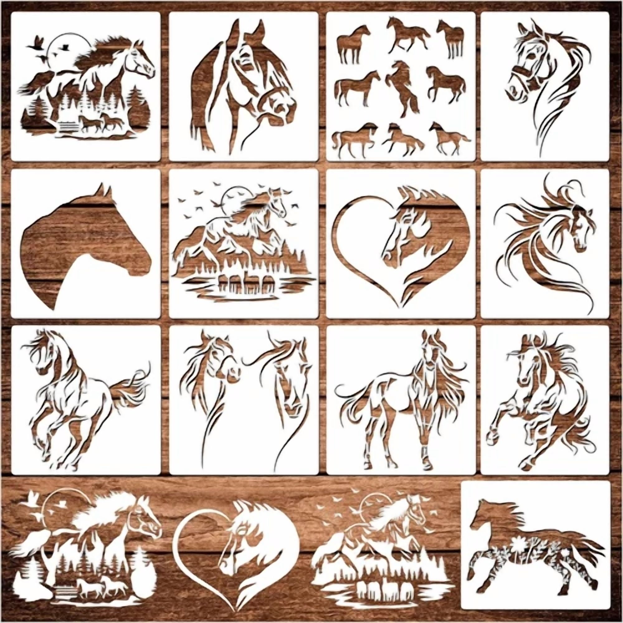 Horse Stencils for Painting on Wood Reusable Horse Art Crafts Templates ...