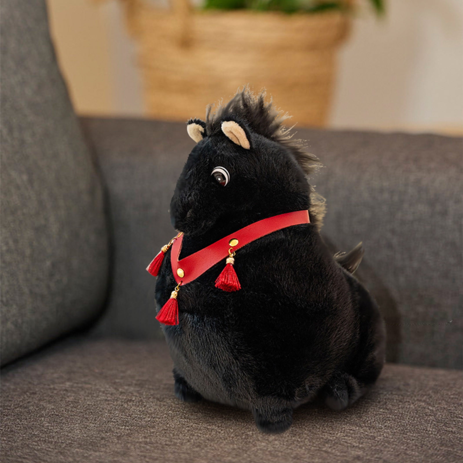 Horse Stuffed Animals, Stuffed Pony Plush Horse, Cute Black Pony Plush ...