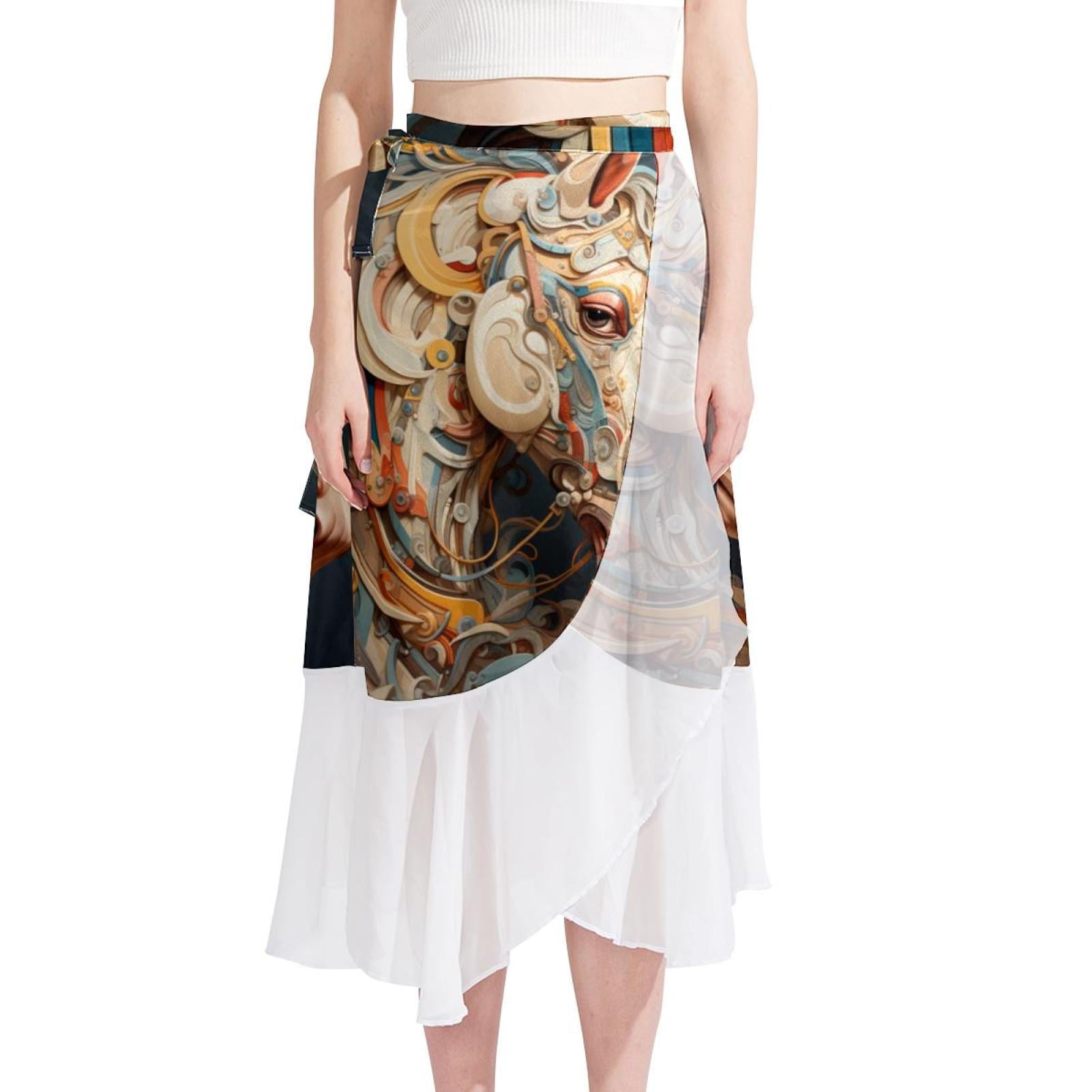 Horse Stylish Chiffon Beach Skirts and Summer Dresses for Women - Walmart.com