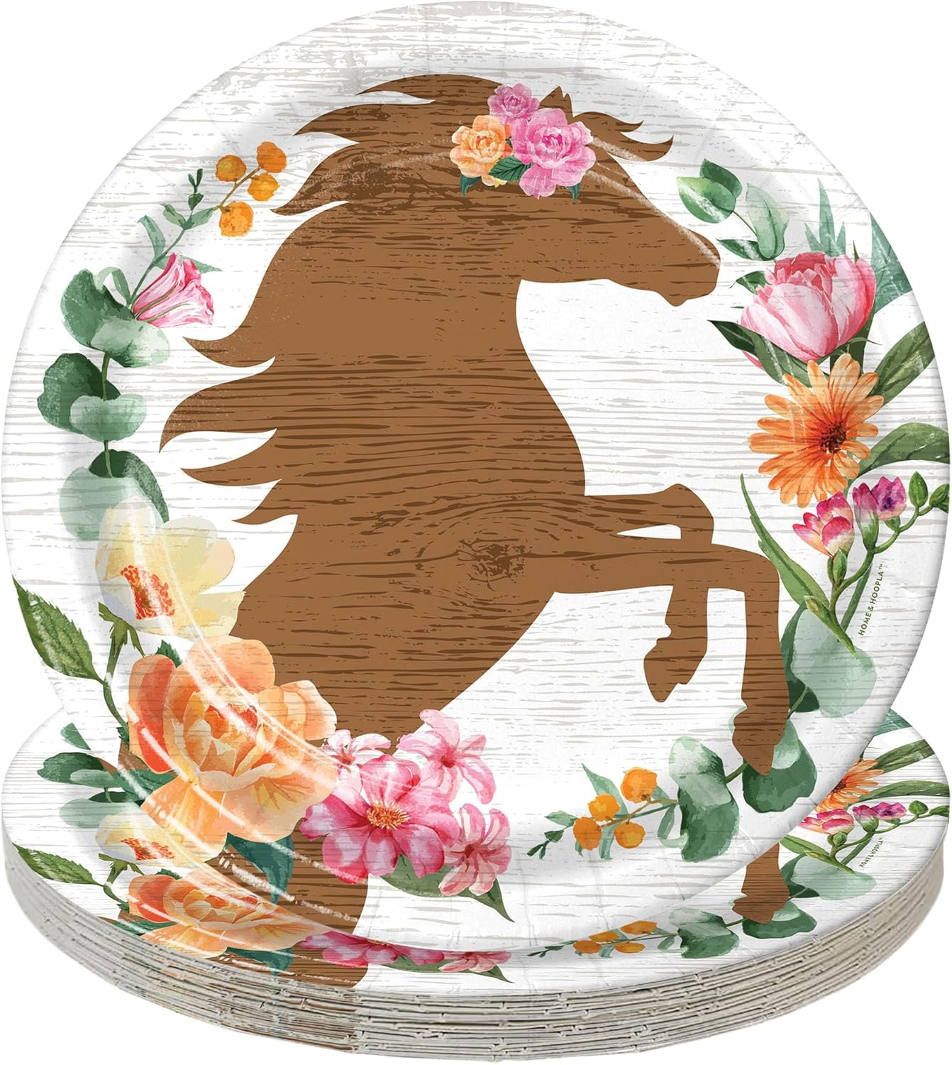 Horse Theme Party Western Girl Party Supplies - Floral Horse Round ...