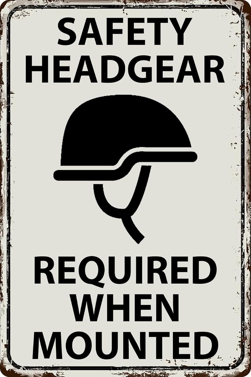 Horse Tin Signs – Safety Headgear Required When Mounted Farming Metal ...