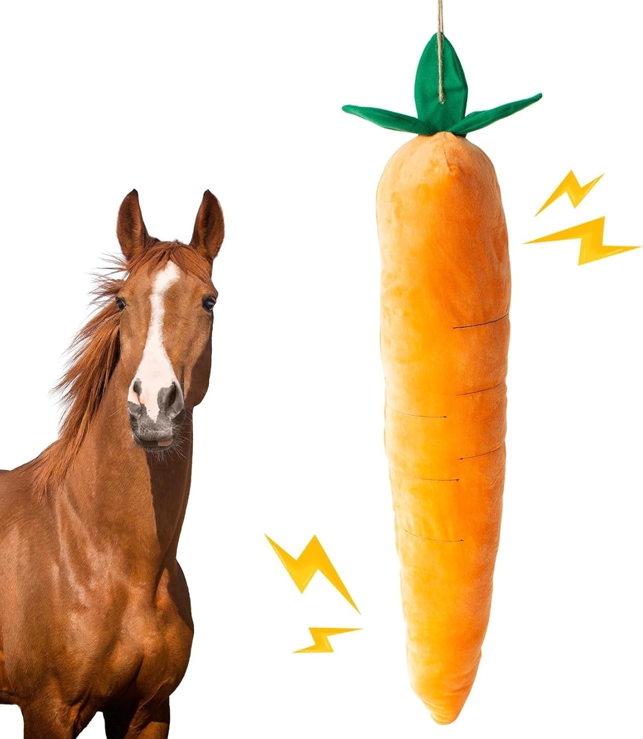 Horse Toy Plush Squeaky Carrot, Large Carrot Shaped Horse Squeaky Toy ...