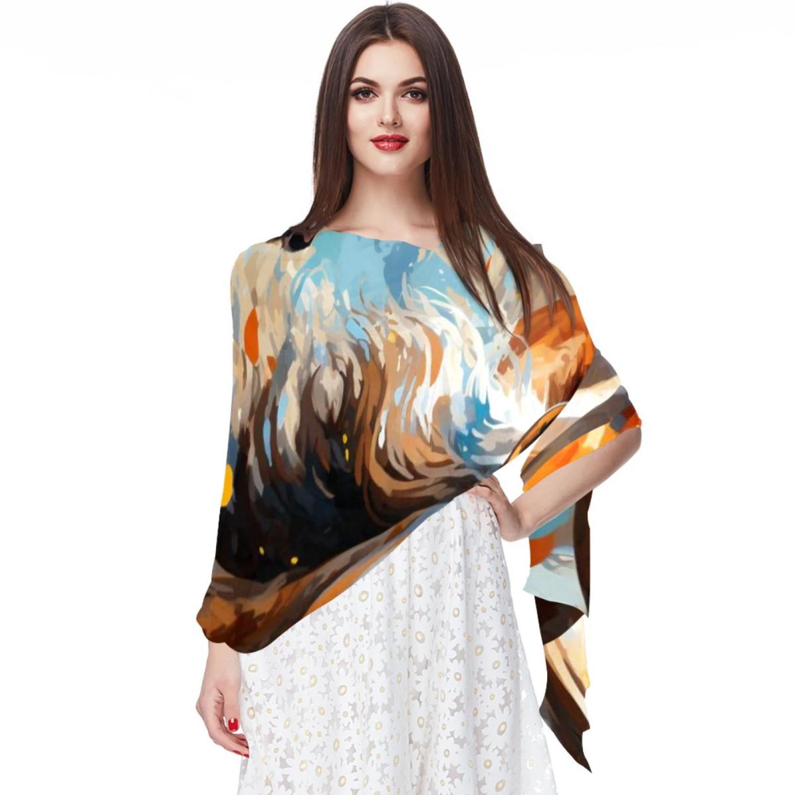 Horse Translucent Chiffon Yarn Silk Scarf - Light Breathable Material ...