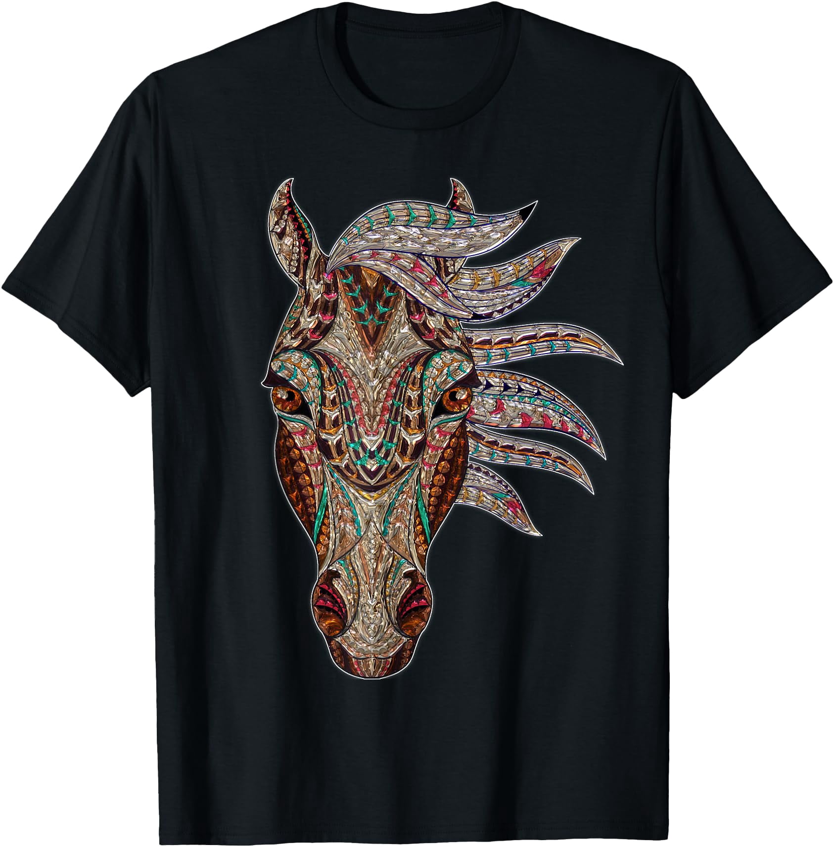 Horse Tribal Abstract Art Native American Geometric Softstyle Unisex T ...