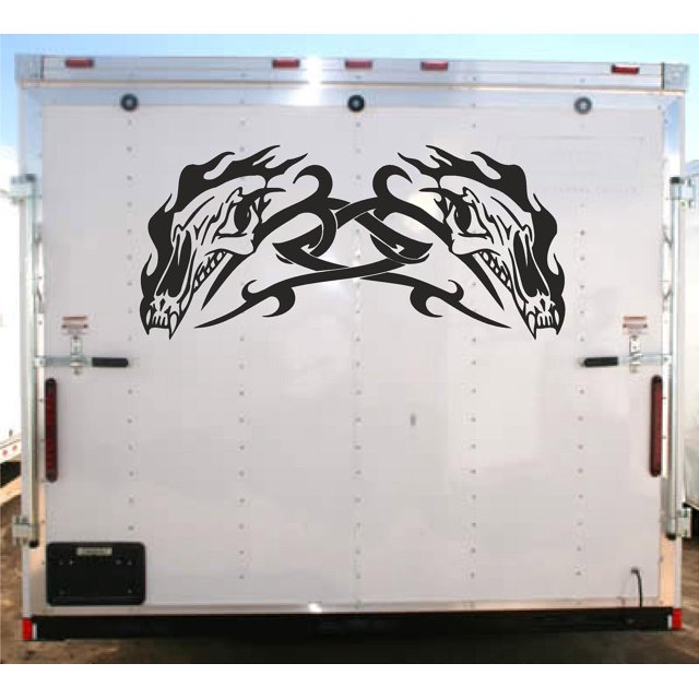 Horse Tribal Flames Decals Racing Trailer Vinyl Decal Toy Hauler ...