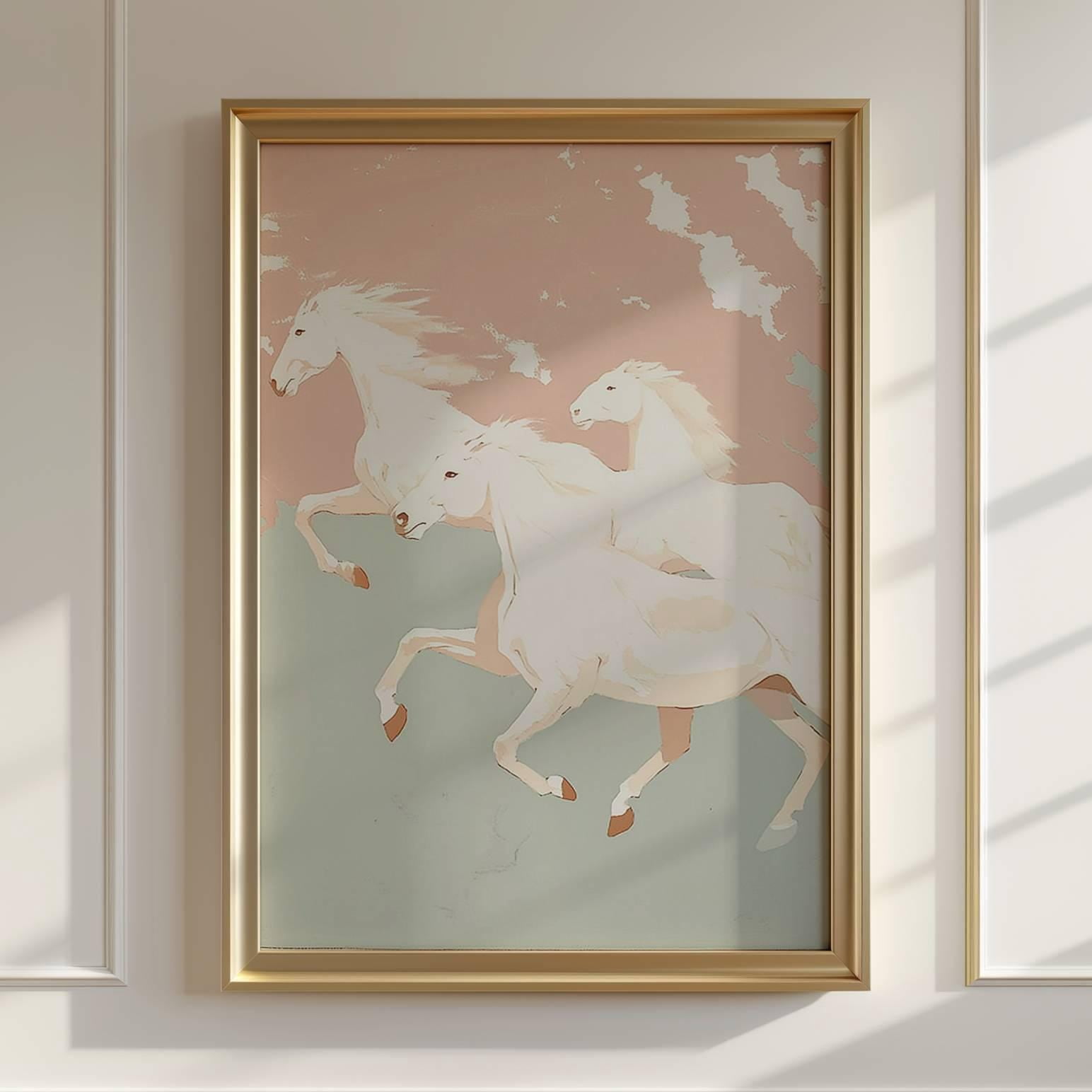 Horse Wall Art Minimalist Equine Poster Modern Animal Lover Decor ...