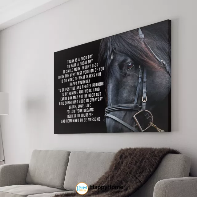 Horse Wall Art Today Is Good Day Motivational Inspirational Poster ...