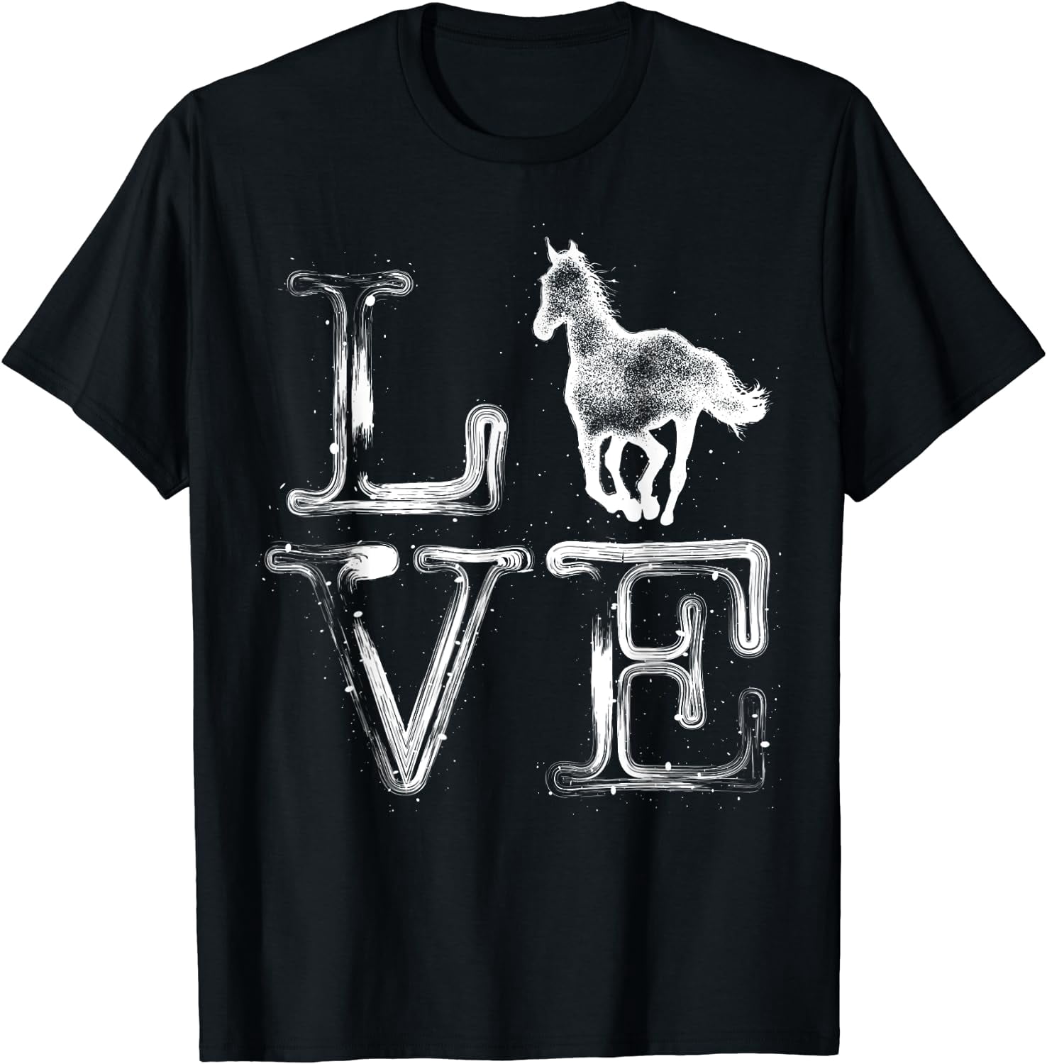 Horse Watercolor I Love Horses Horseback Riding Equestrian T-Shirt ...