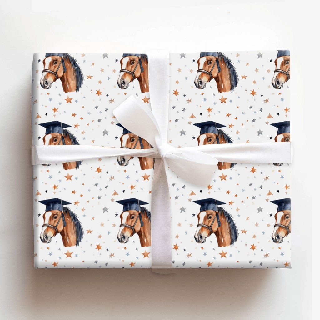 Horse Wearing Graduation Cap with Stars Equestrian Graduation Gift ...