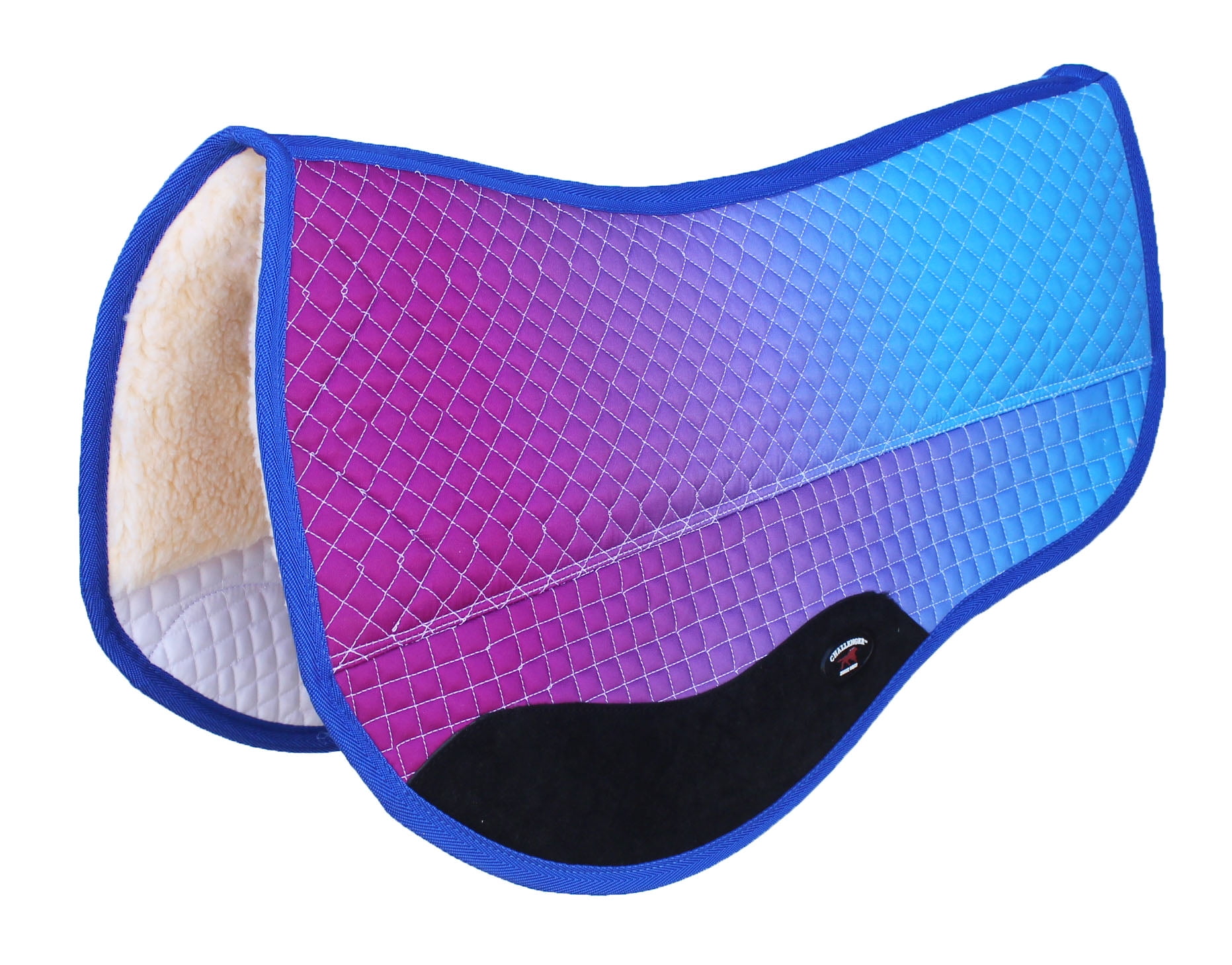 Horse Western 28"x30" Quilted Barrel Contoured Fur Padded Saddle Pad ...