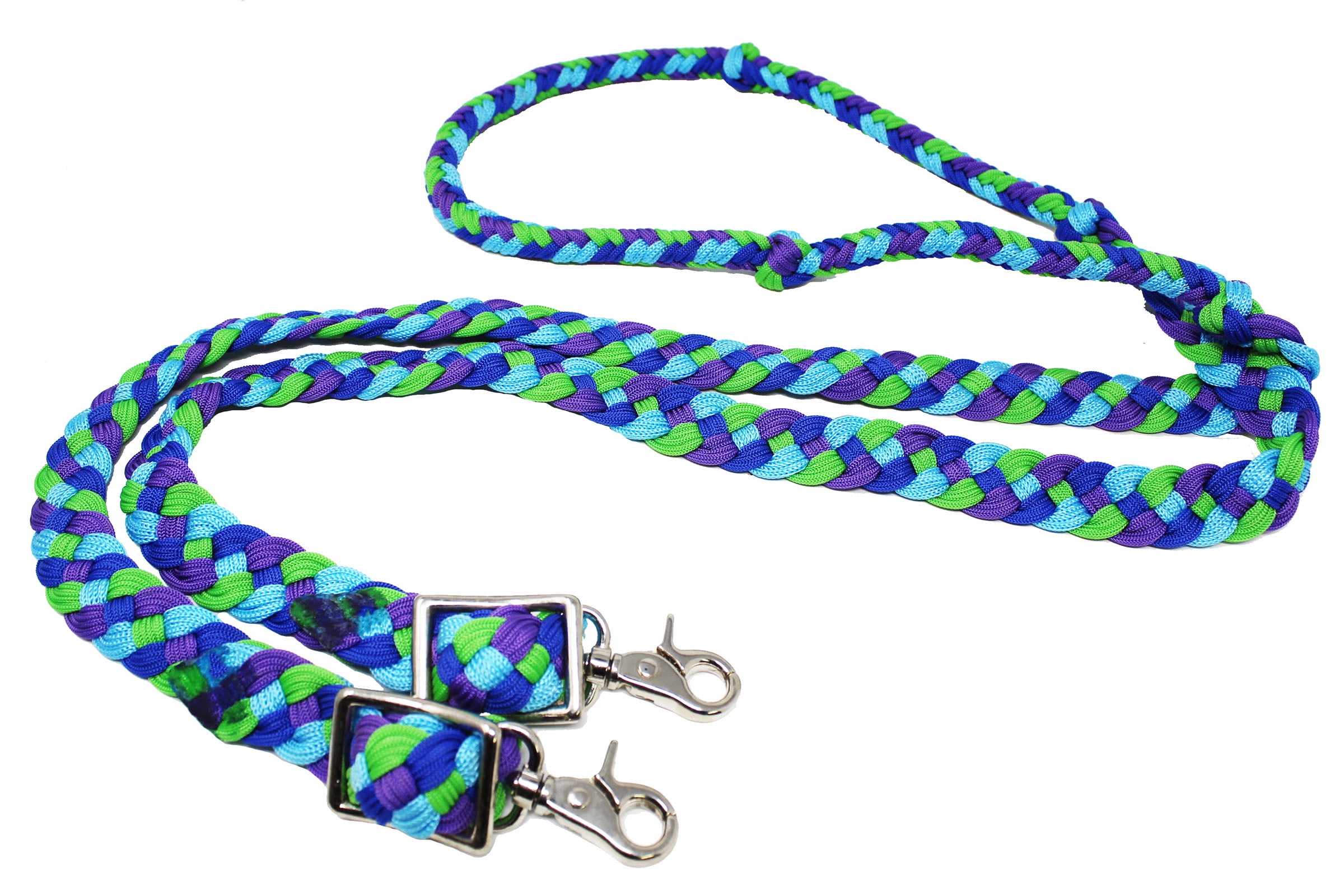 Horse Western 8' Long Nylon Braided Knotted Barrel Roping Reins Tack ...