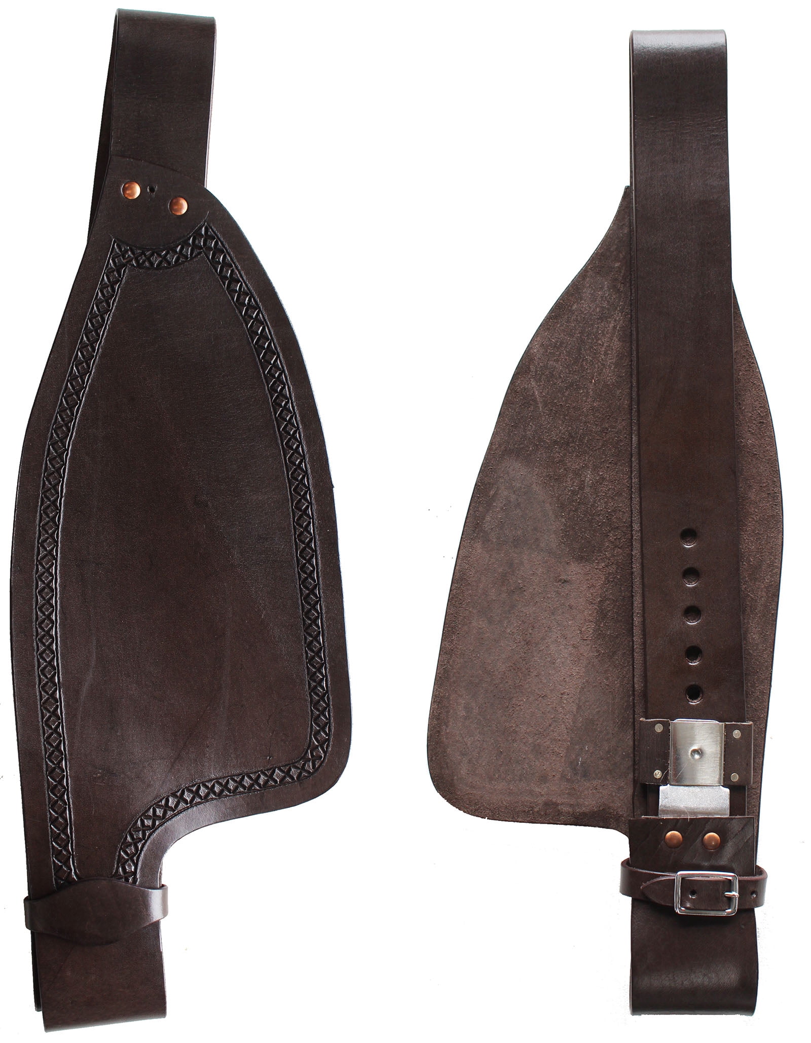 Horse Western Adult Tooled Brown Leather Replacement Saddle Fenders ...