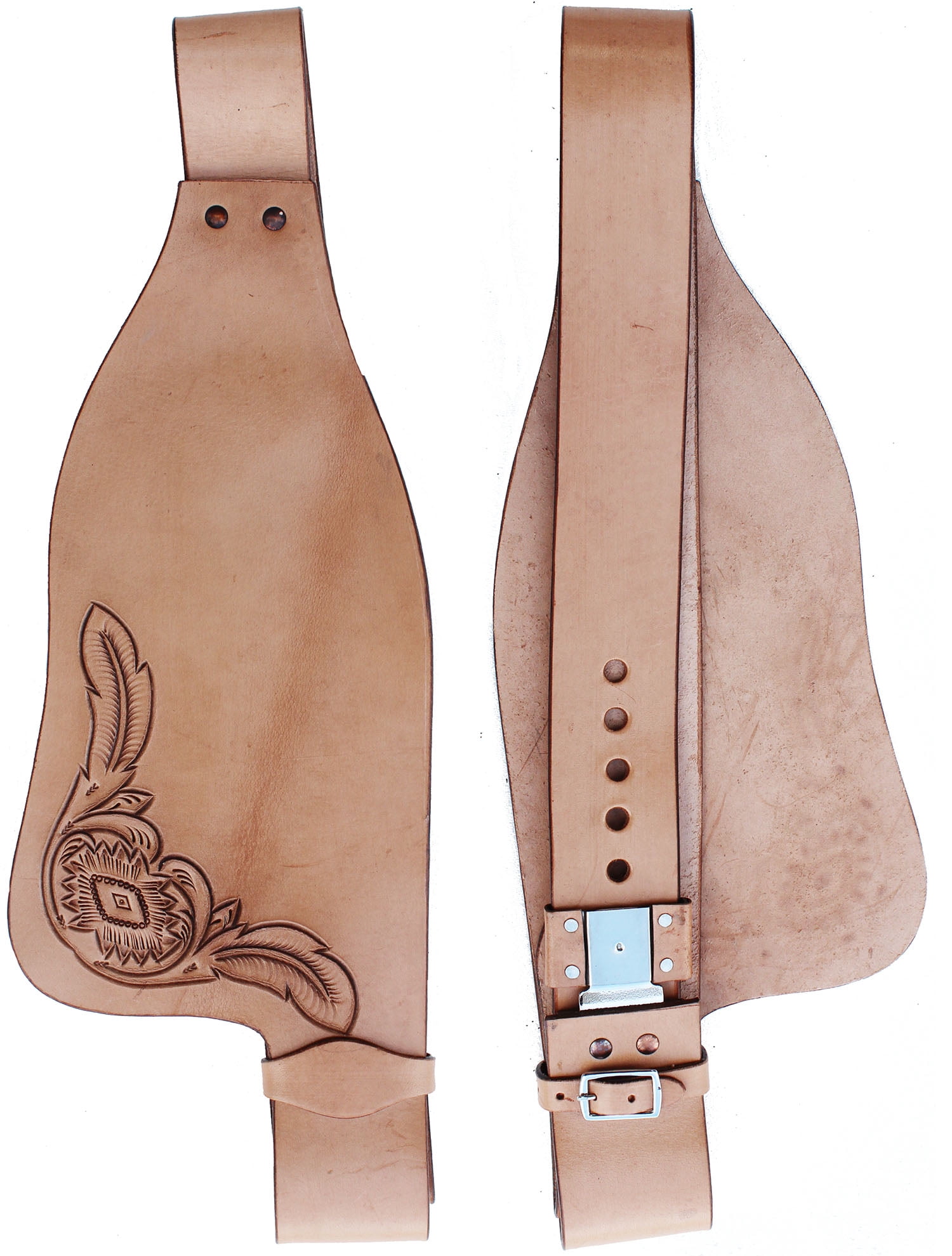 Horse Western Adult Tooled Tan Leather Replacement Saddle Fenders ...