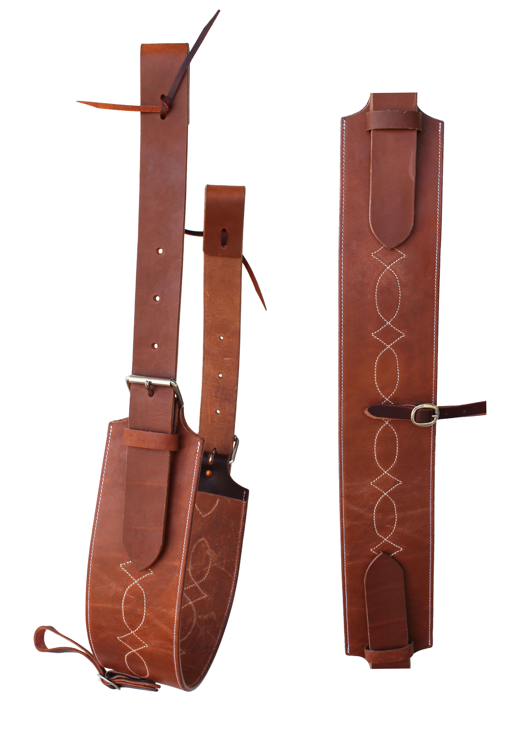 Horse Western Challenger Leather Fancy Stitch Roper Back Cinch Girth ...