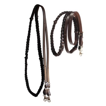 Horse Western Tack 7ft Contest Braided Soft Leather Barrel Rodeo Rein ...