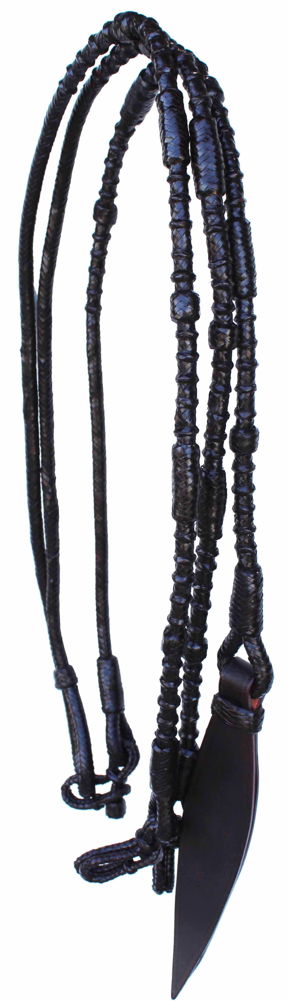 Horse Western Chocolate Brown Leather Rawhide Romel Romal Reins Popper ...