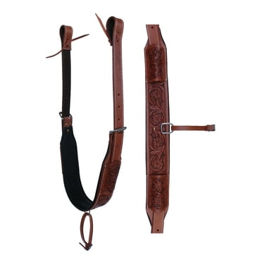 32" Horse Western Tooled Padded Leather Rear Flank Back Saddle Cinch ...