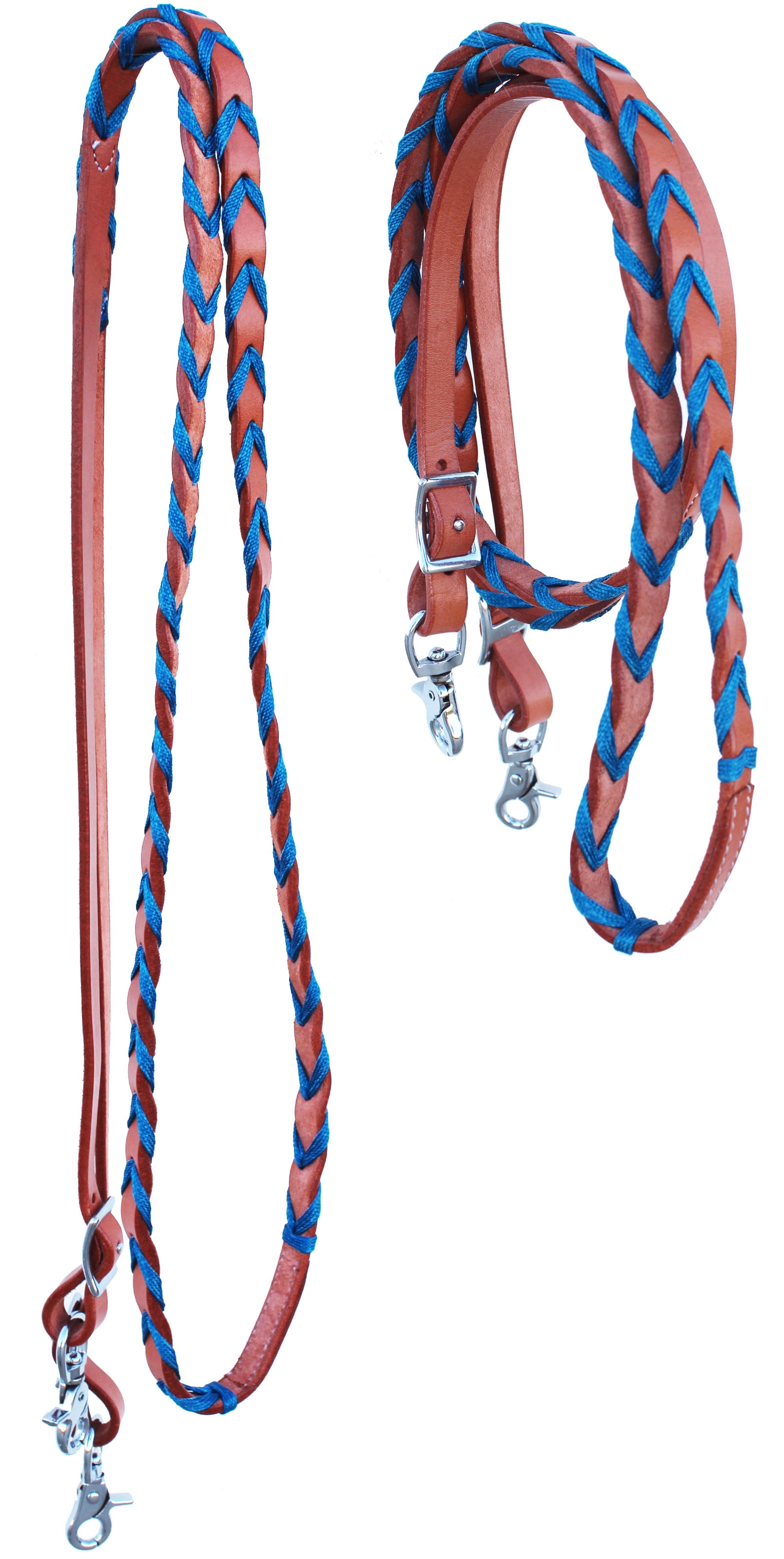 Horse Western Leather Barrel Reins Tack Rodeo Nylon Laced Turquoise ...