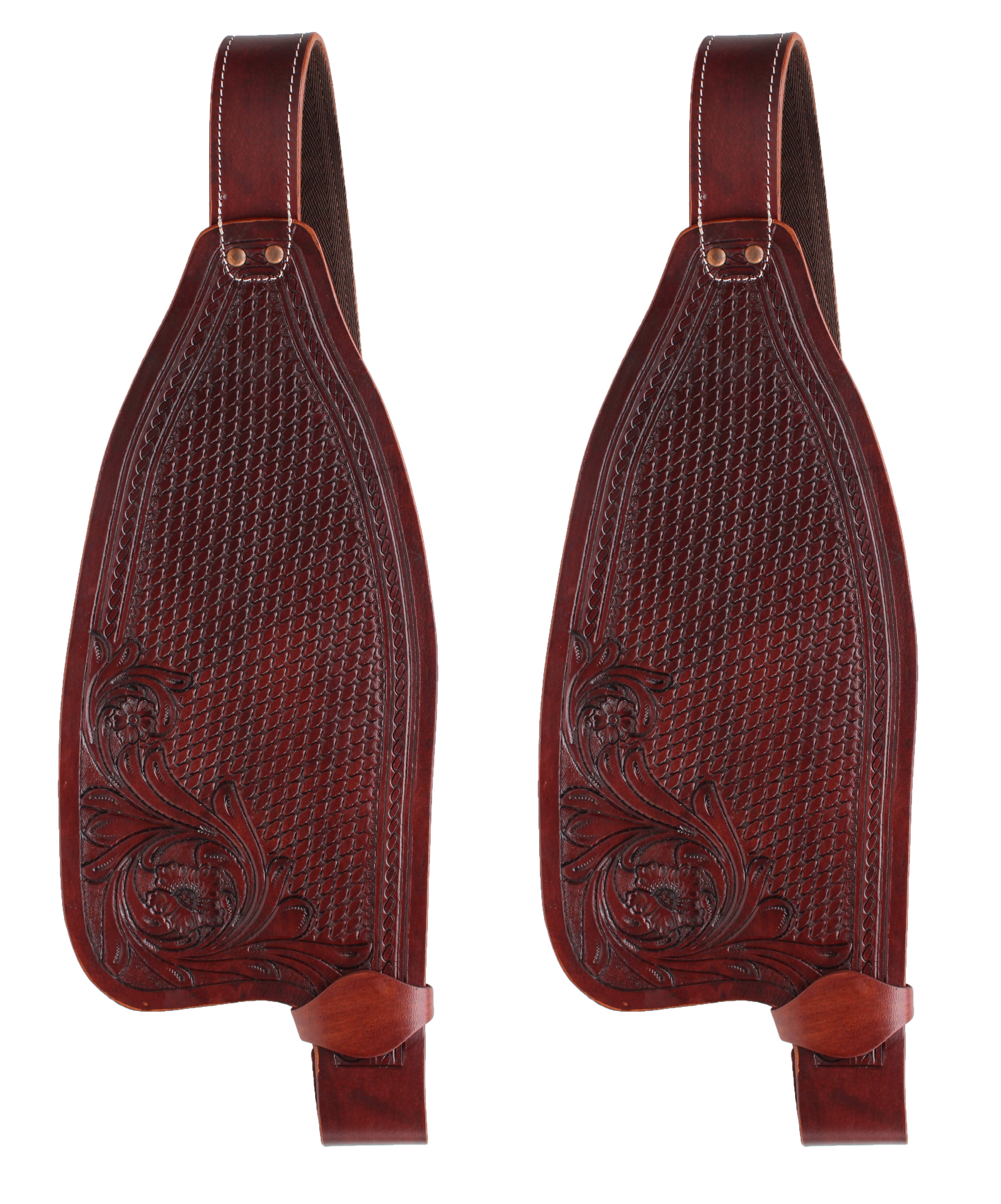 Horse Western Leather Latigo Tooled Replacement Saddle Fenders 5210 ...