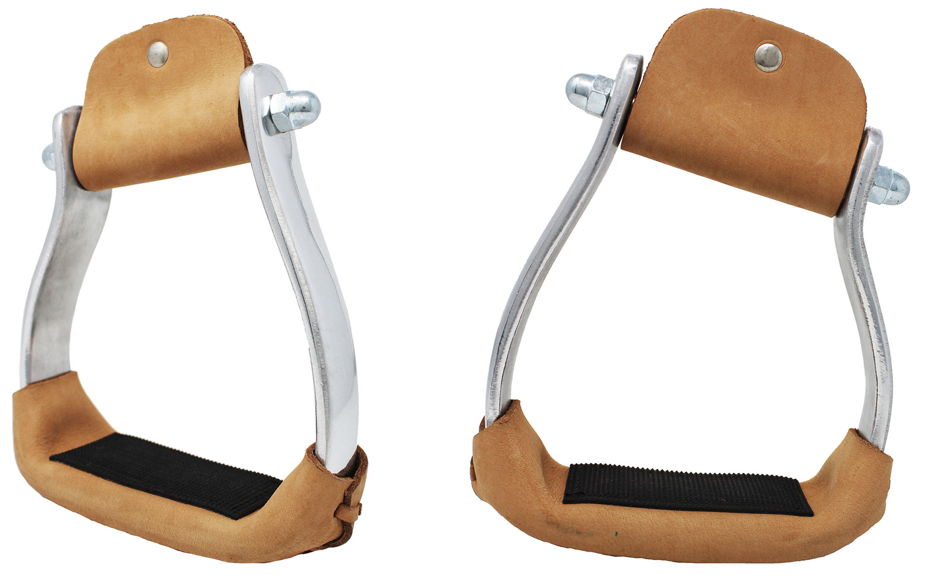 Horse Western Light-Weight Aluminum Angled Slanted Barrel Race Stirrups ...