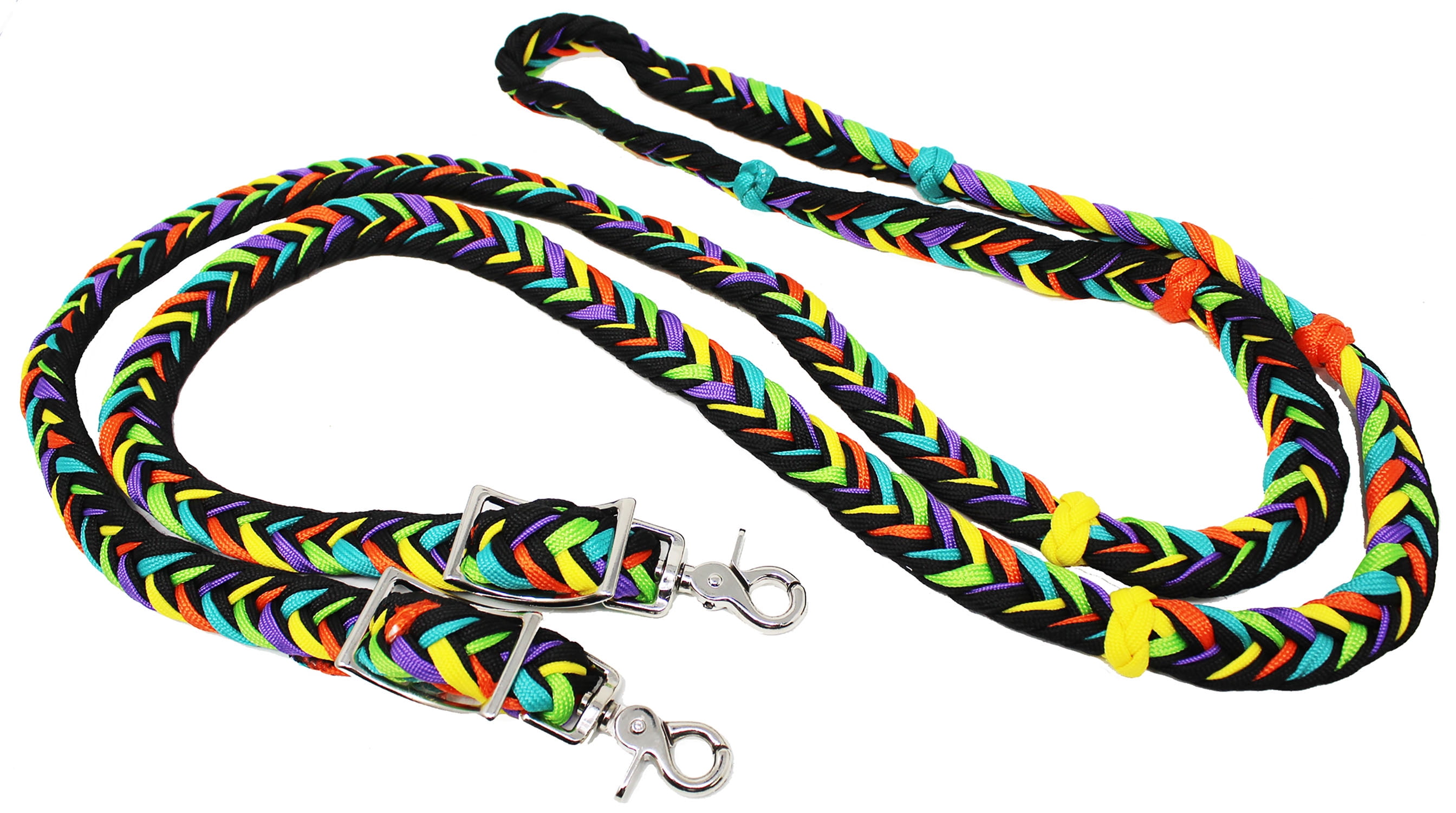 Horse Western Nylon Braided Roping Knotted Barrel Reins 607246 ...