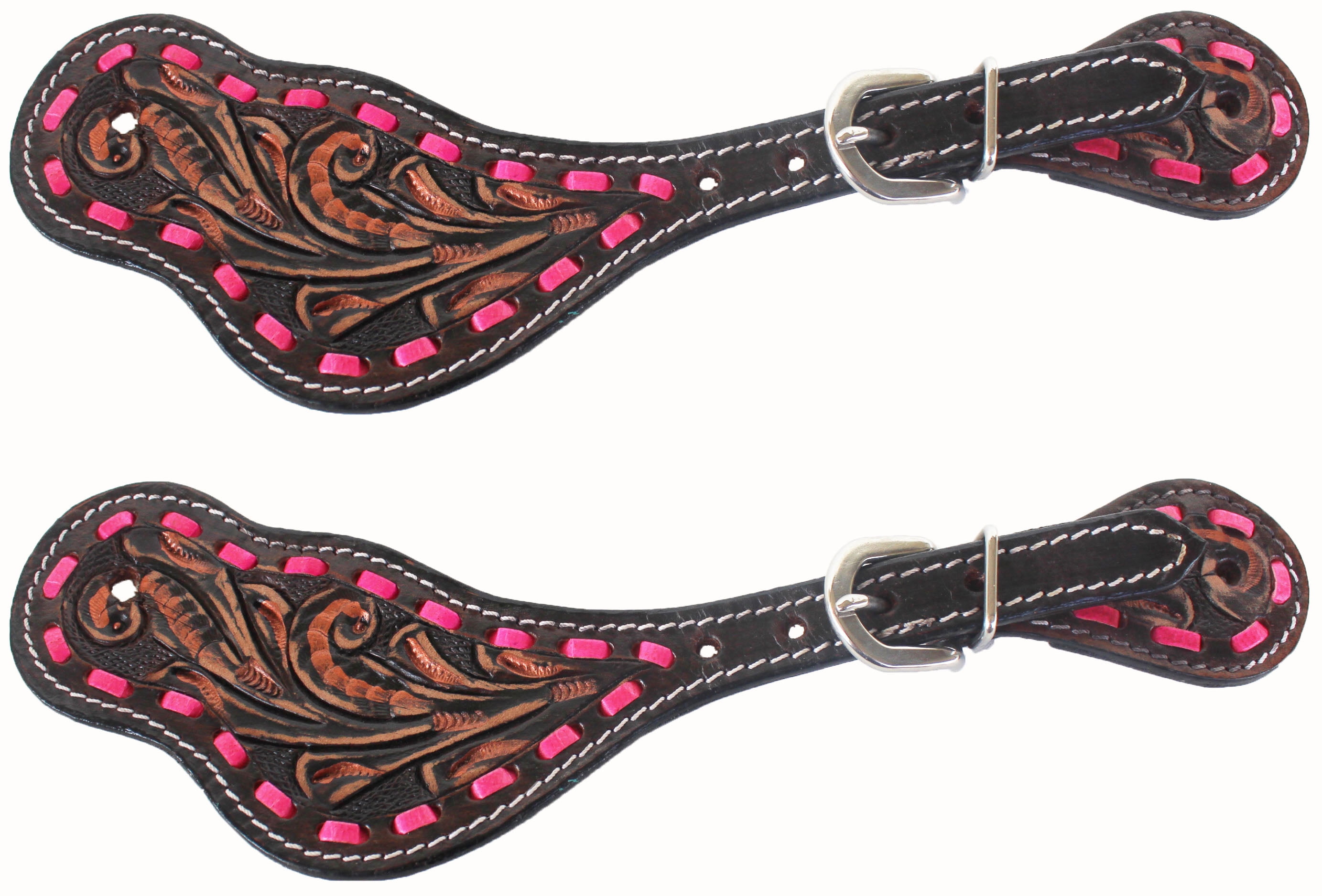 Horse Western Riding Cowgirl Boots Leather Spur Straps Tack Rodeo 7421 ...