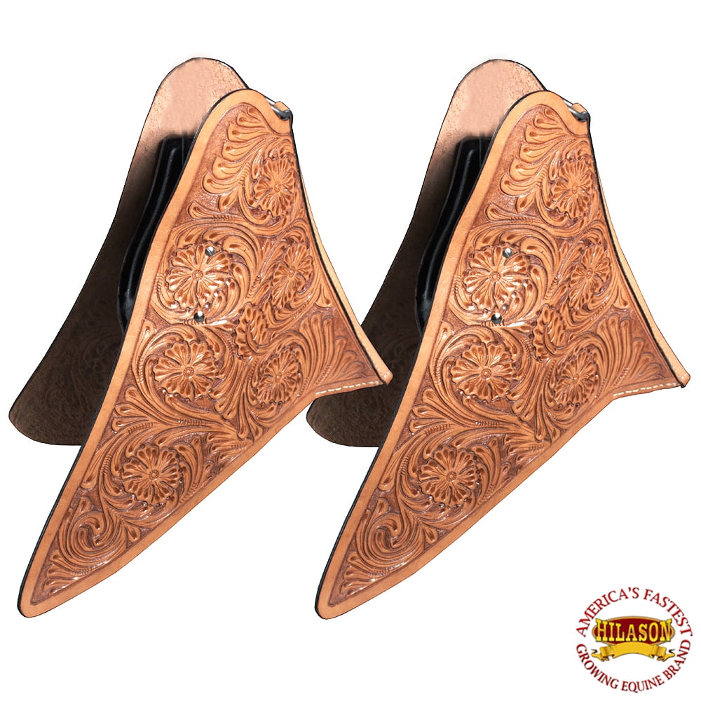 HILASON Horse Western Saddle Stirrup Cowboy Leather Tapaderos Cover Tan ...