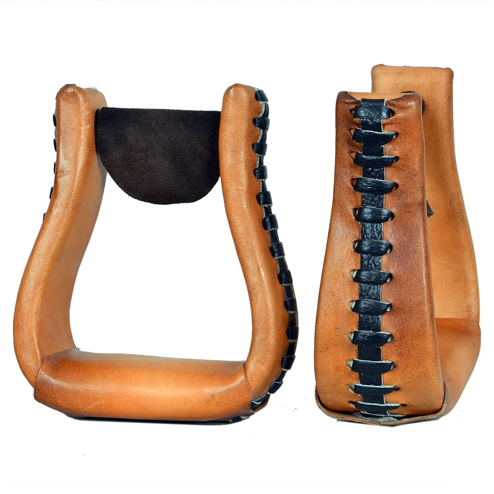 Horse Western Saddle Stirrup Leather Stirrups Pair Hilason - Walmart.com