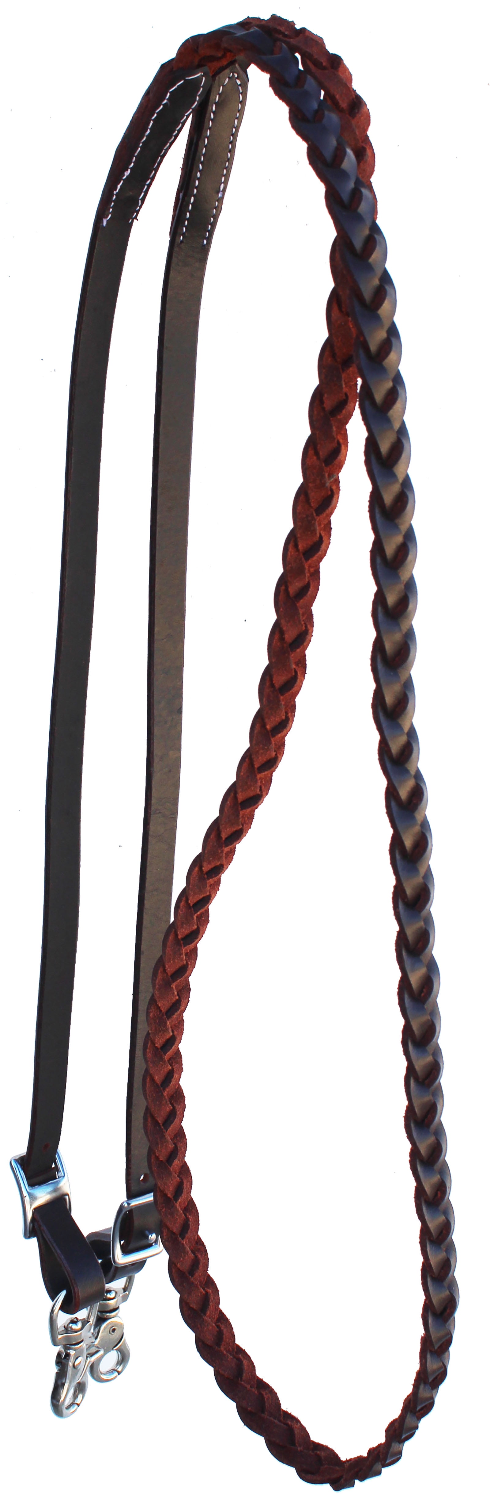 Horse Western Tack 7ft Contest Braided Soft Leather Barrel Rodeo Rein ...