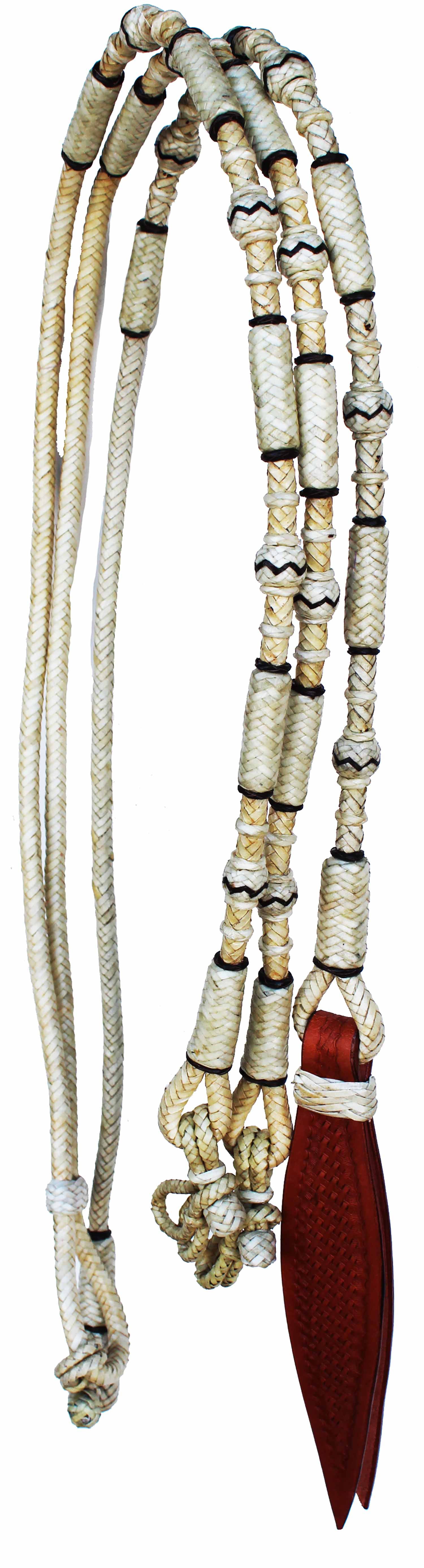 Horse Western Tack Natural Leather Rawhide Romel Romal Reins Tooled ...