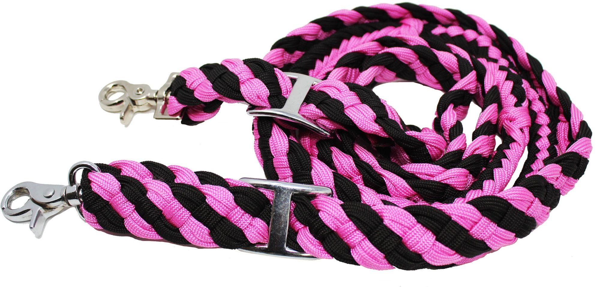 Horse Western Tack Roping Braided Adjustable Nylon Reins Pink 607117 ...