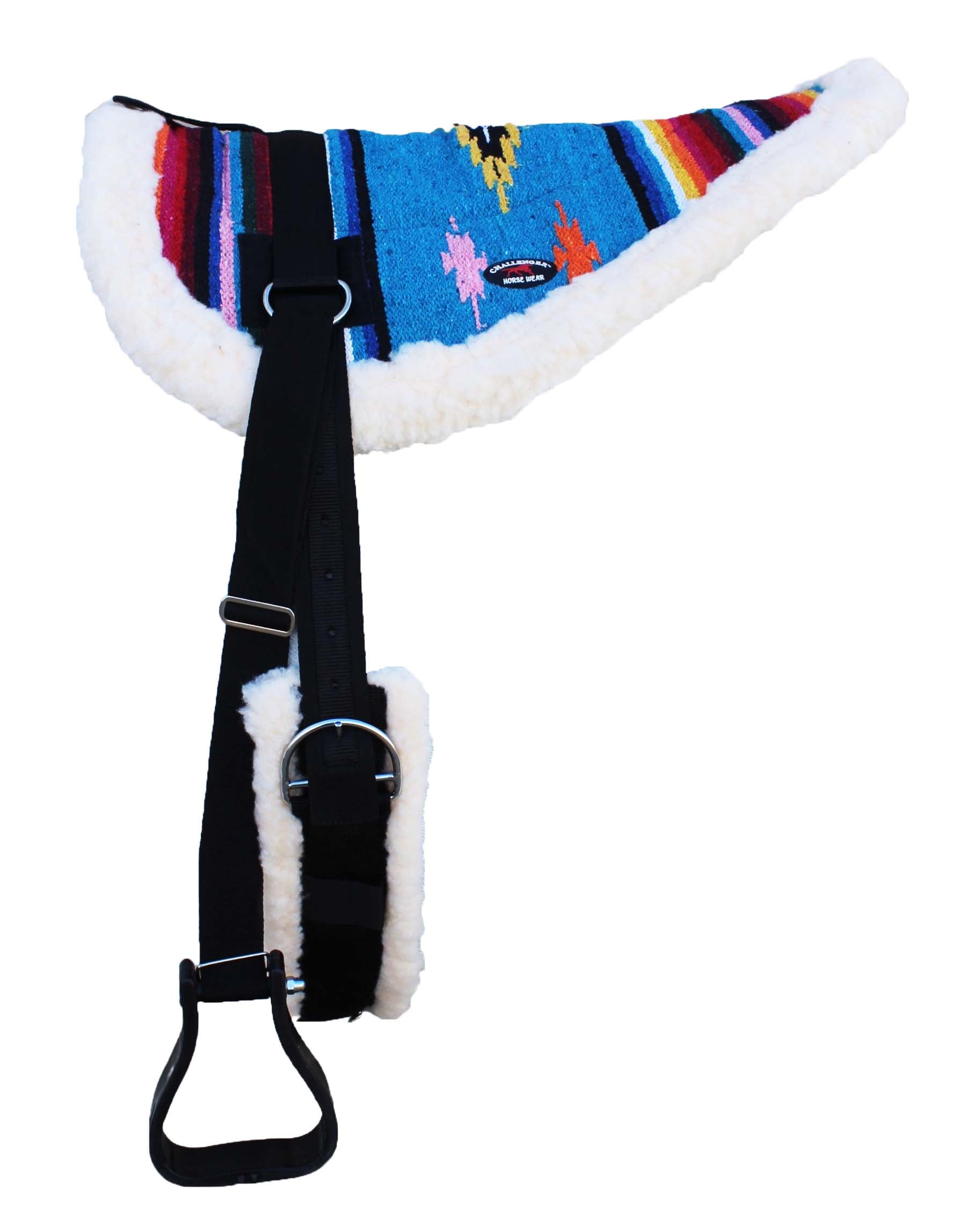 Horse Western Treeless Faux Fur Padded Serape Acrylic Bareback Pad ...
