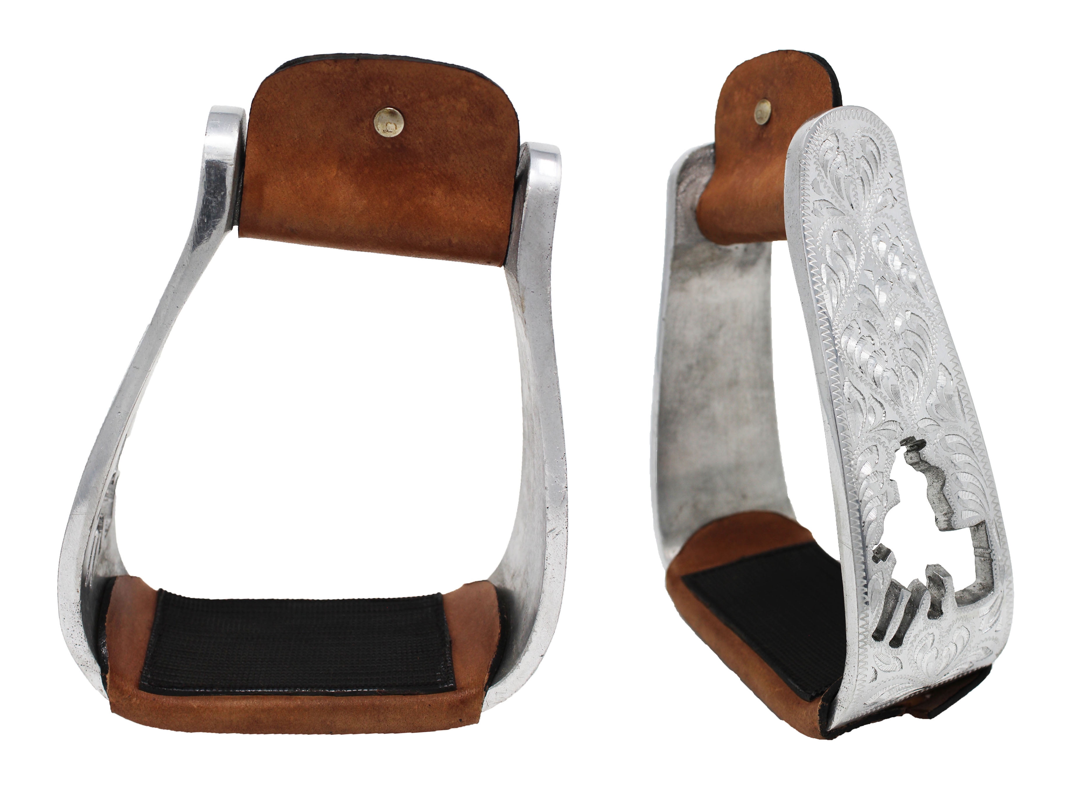 Horse Western Turquoise Aluminium Engraved Barrel Racer Angled Stirrups ...