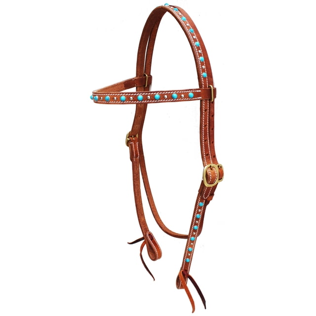 Horse Western Turquoise Stone Horse Amish USA Tack Browband Bridle ...