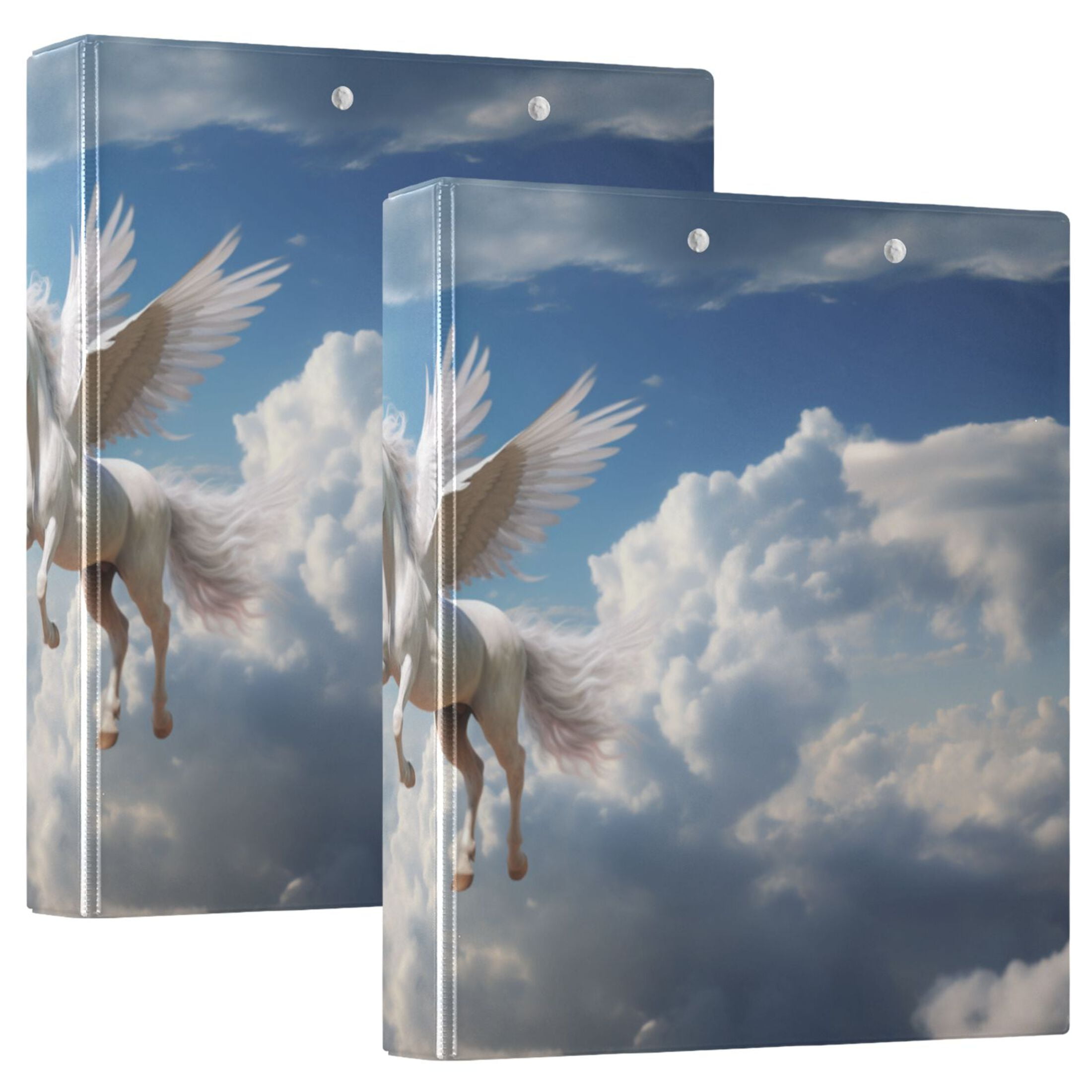 Horse Wings Clouds Sky 3 Ring Binders 1.5 inch Hardcover File Folders ...