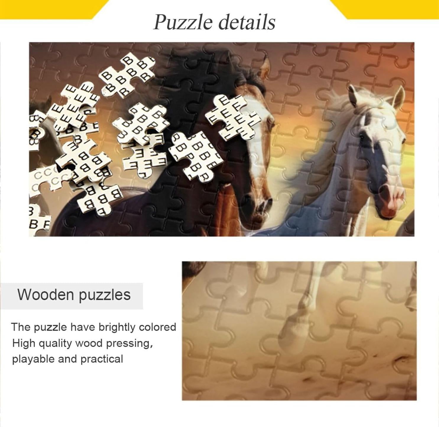 Horse Wooden Jigsaw Puzzles, Intellectual Entertainment Educational ...