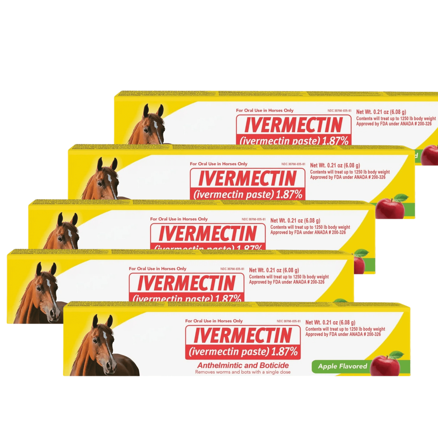 Horse Wormer 5 Tube,Dewormer control of large strongyles, small ...