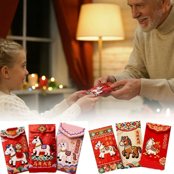 Horse Year Red Envelope Set (6 Pieces), in 2026 A New Three Hand ...
