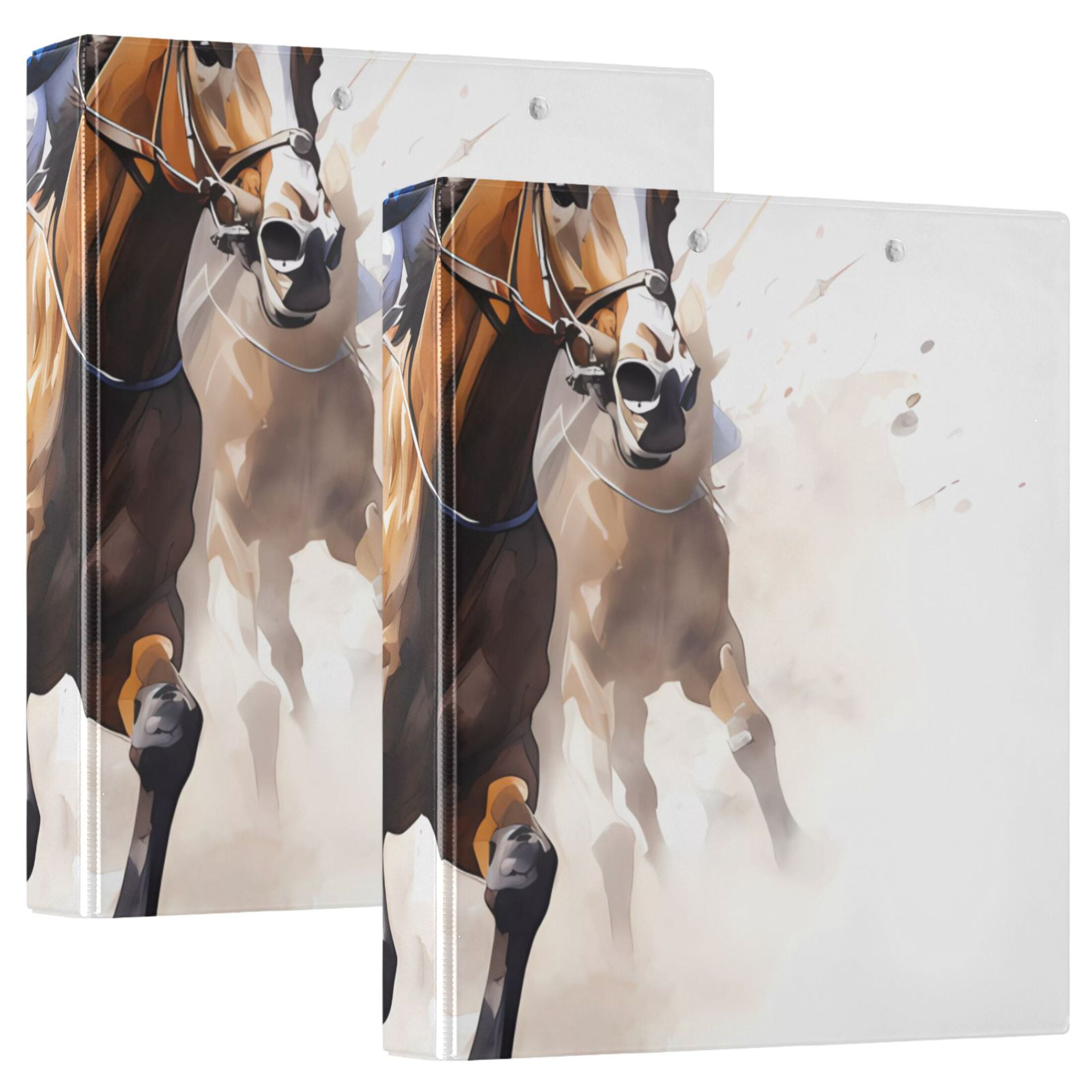 Horse and Person 3 Ring Binders 1.5 inch Hardcover File Folders with ...