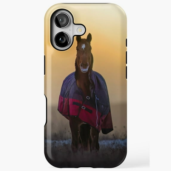 Horse at Sunset Silhouette Graphic Phone Case with iPhone 17 to 11 Pro ...