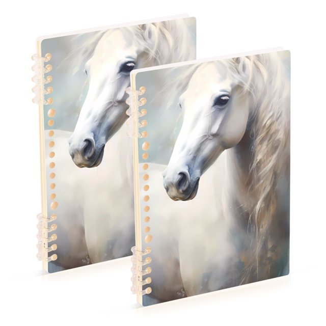 Horse by White Ring Binder Notebook Journey Note Diary College Ruled ...