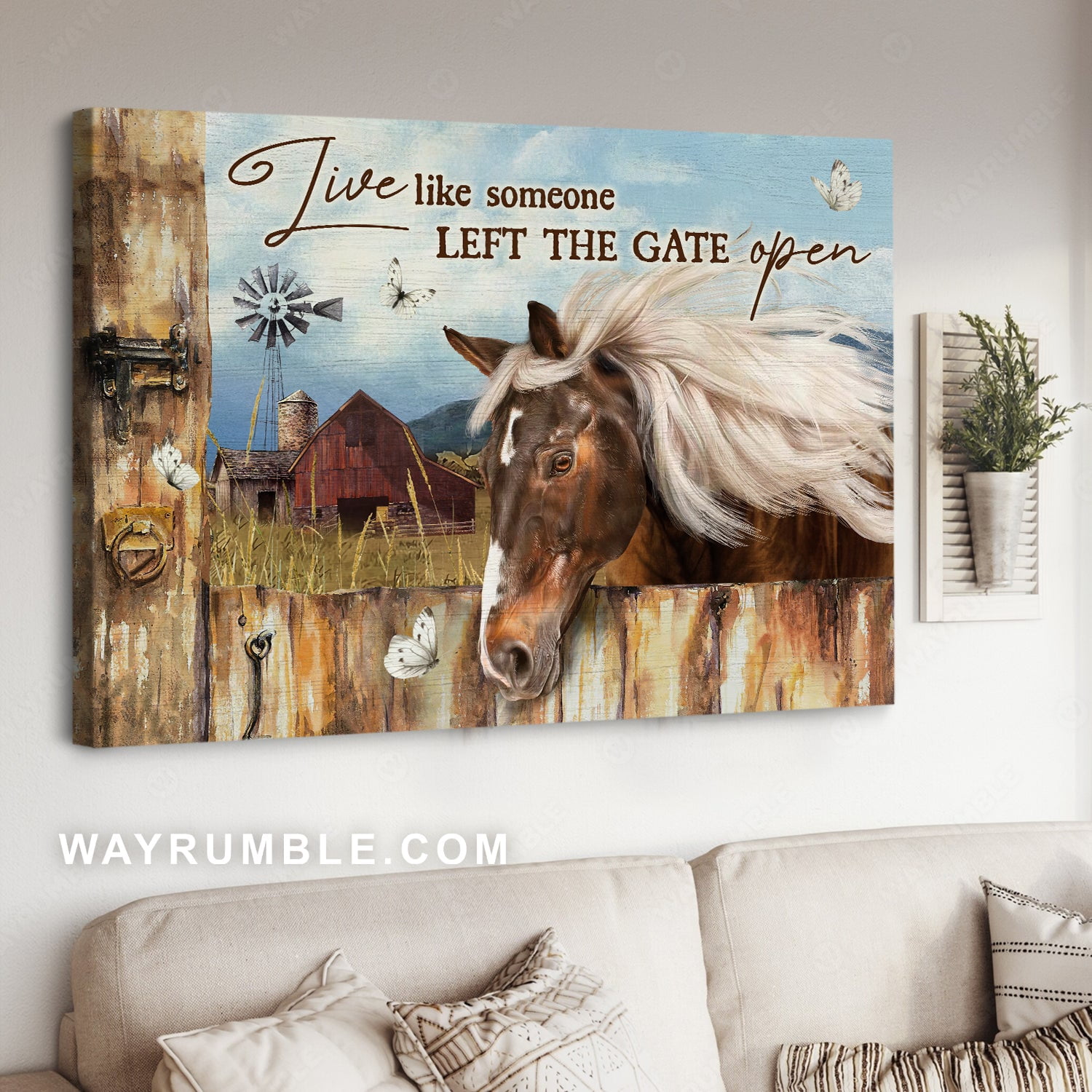 Horse drawing, White mane, Farm life, Someone left the gate open ...